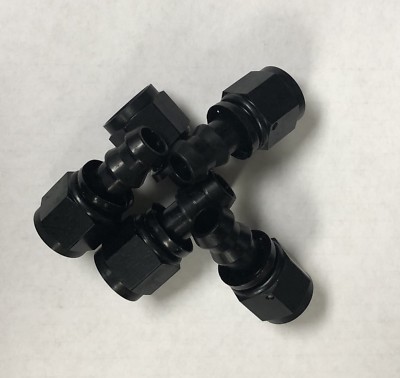 10 AN -10 AN Straight Push Lock Loc Hose End Fitting Black Bundle of 5 ...