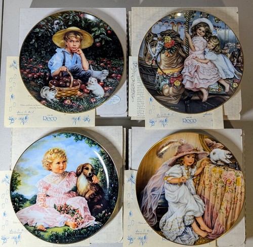 Lot of 4 Sandra Kuck Reco Plates 9.25" - Afternoon/Magic/Apple Tree ...