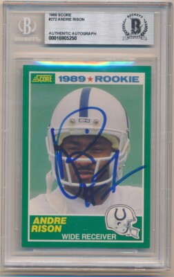 ANDRE RISON 1989 SCORE RC ROOKIE SIGNED AUTOGRAPH COLTS BGS AUTHENTIC ...