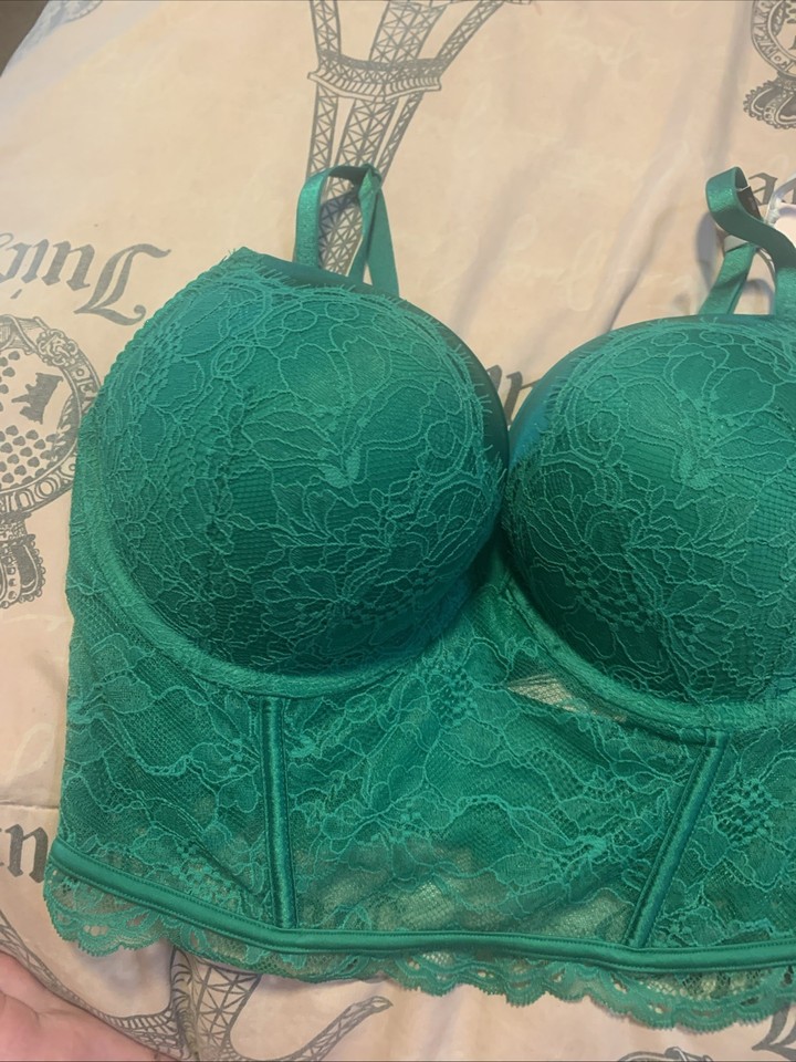 NWT Victoria Secret Bra Bombshell Push Up 32D Long Line Adds 2 CUP ...
