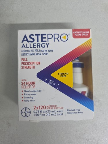 Astepro Non Drowsy 24 Hr Allergy Relief Eyes & Nose 2x120 Spray exp 02/ ...