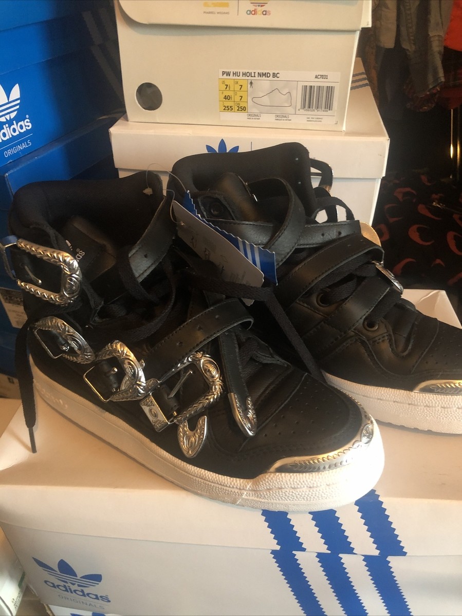 Adidas Originals Jeremy Scott Forum Hi Black Leather Silver Adidas Originals Jeremy Scott Forum Hi Black Leather Silver