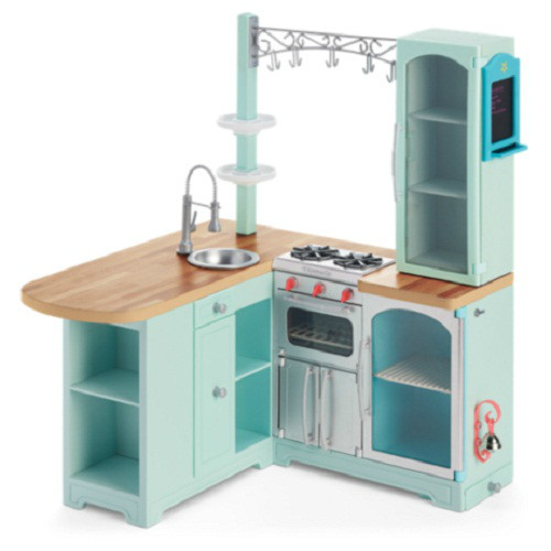 American Girl GOURMET KITCHEN SET for DOLL playset Island MIXER Lots of ...