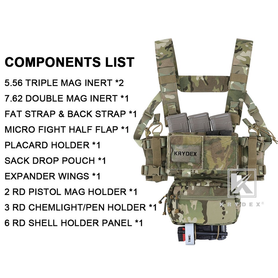 KRYDEX MK3 MK4 Micro Fight Chest Rig Chassis Tactical Carrier w ...