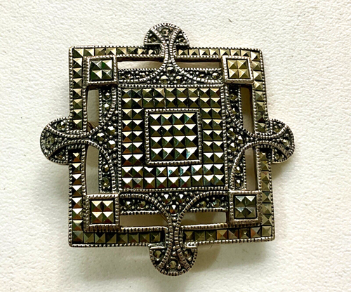 BZ15 Judith Jack 925 Sterling Silver Marcasite Brooch Pin | eBay