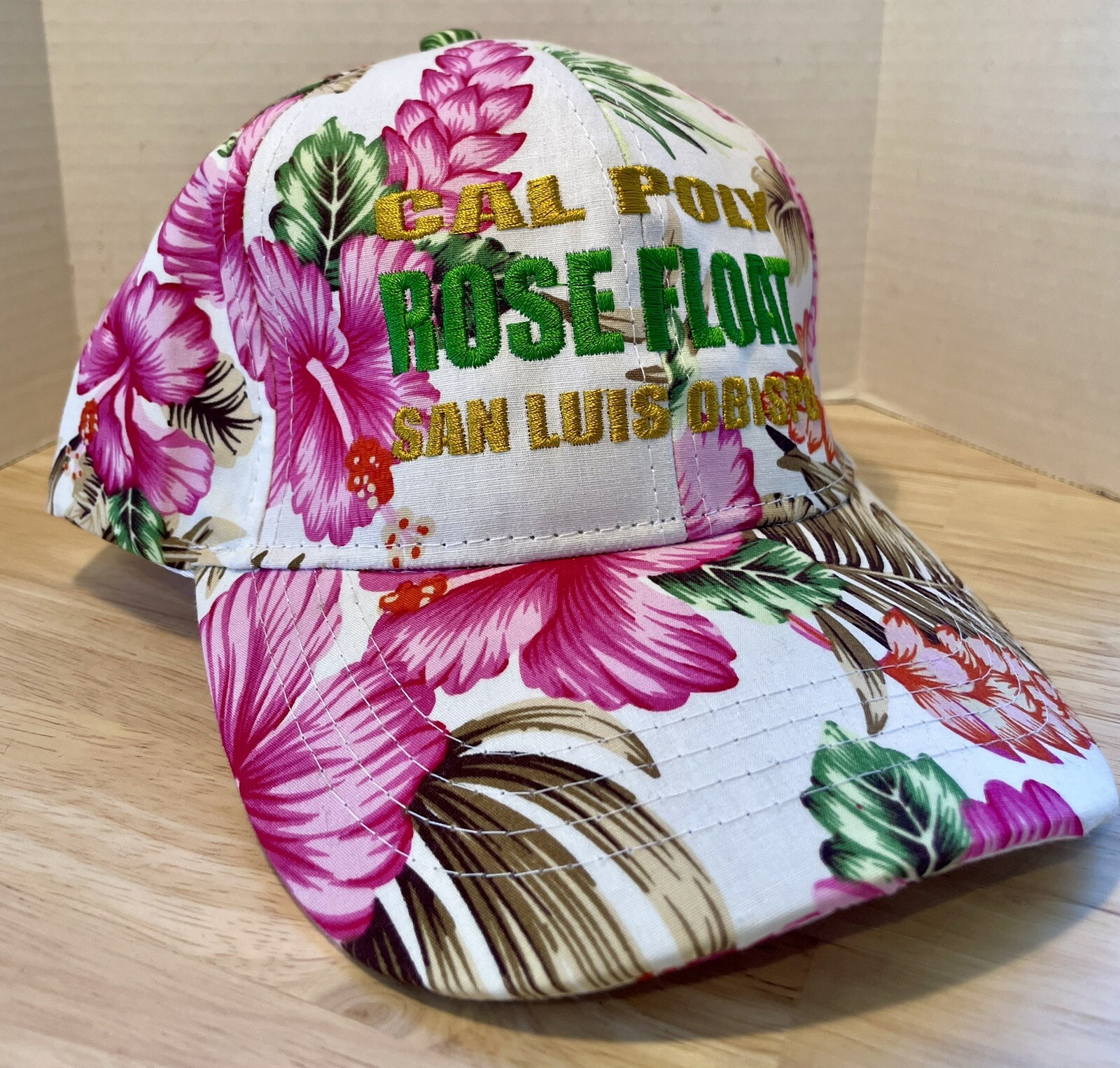 Vintage 90s CAL POLY ROSE FLOAT Floral Hat Strap back… - Gem