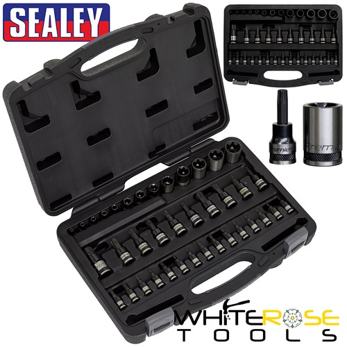 Sealey Trx-Star Torx Socket Security Socket Bit Set 38pc 1/4" 3/8" 1/2 ...