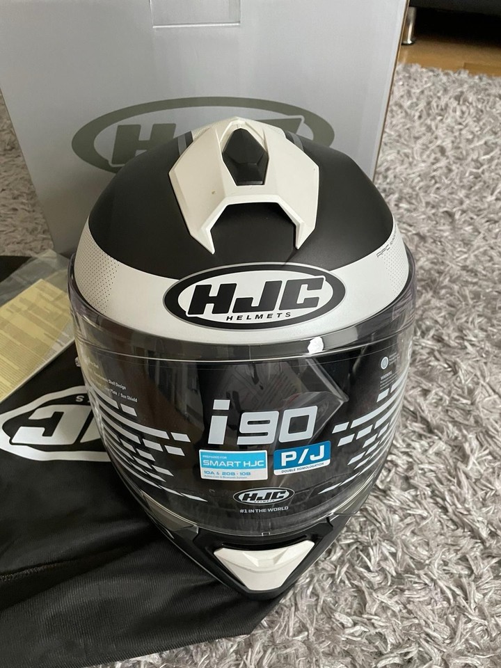 HJC i-90 Davan Flip Front Motorcycle Helmet Grey/White | SIZE LARGE ...