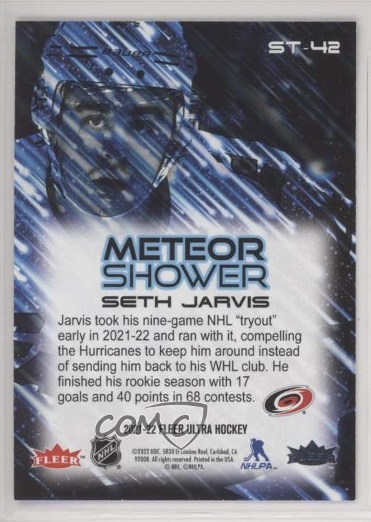 2021-22 Upper Deck Fleer Ultra Meteor Shower Seth Jarvis #ST-42 Rookie ...