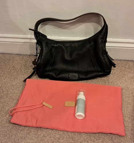 Radley Black Leather Handbag With Dust Bag and leather cleaner | eBay