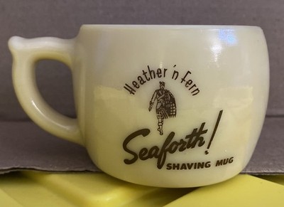 Vintage Custard Glass Seaforth Heather N Fern Shaving Mug Alfred D ...