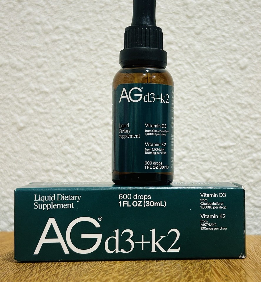 AG1 Vitamin d3+k2 Liquid Dietary Supplement 600 Drops 1 FL OZ Bottle ...