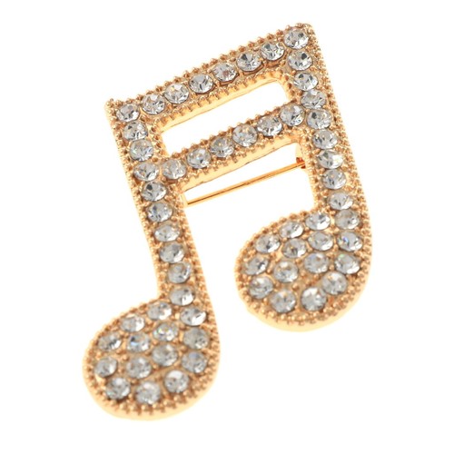 Gold Tone Metal Crystal Music Note Brooch P1511-GCL | eBay