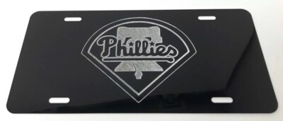 Philadelphia Phillies LOGO Car Tag Diamond Etched on Aluminum License ...