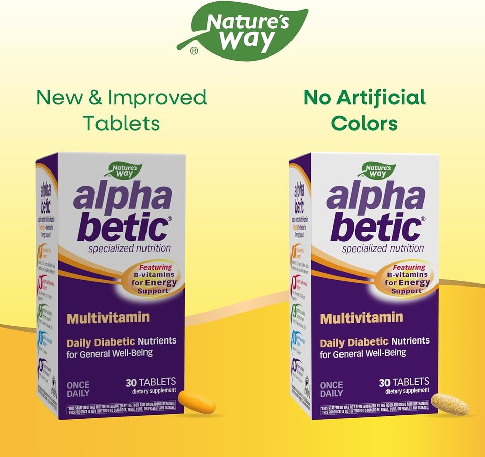 Nature's Way alpha betic, Diabetic Multivitamin for Daily Nutritional ...