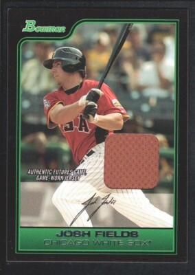 JOSH FIELDS 2006 BOWMAN FUTURES #FG12 GAME JERSEY CHICAGO WHITE SOX SP ...