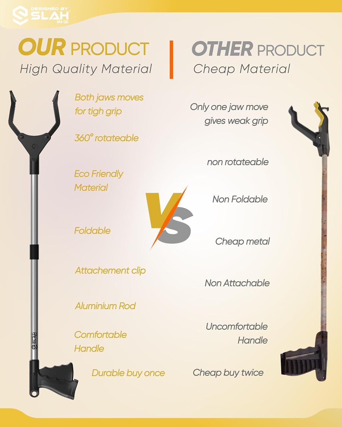 32inches Litter Pickers, Grabber Stick, Helping Hand Grabbers for ...