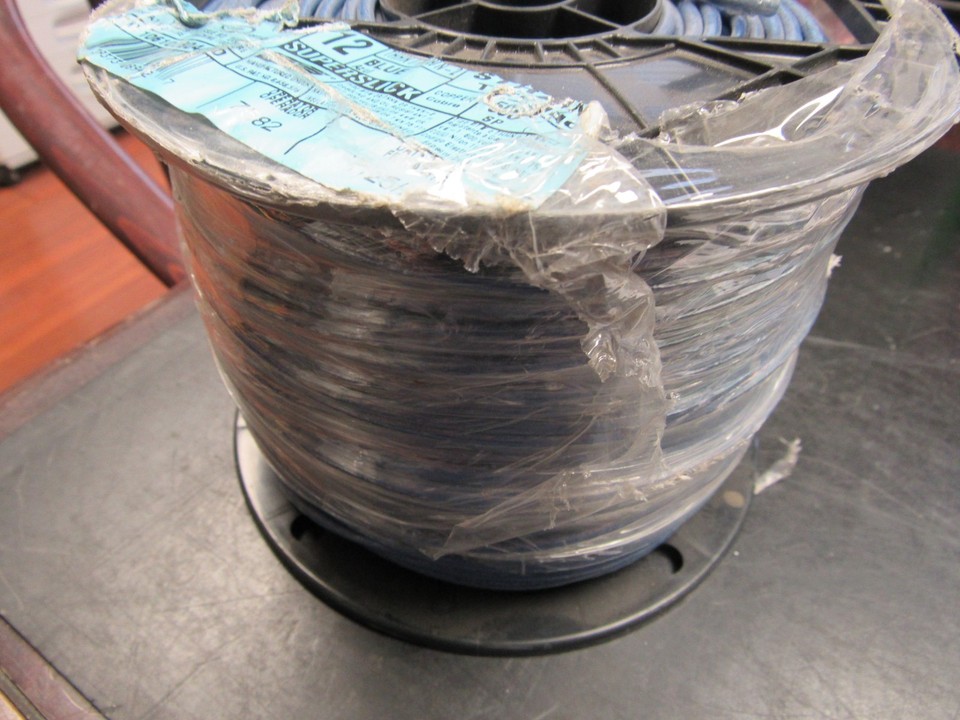 ENCORE MACHINE TOOL WIRE 12 STR THHN/THWN-2, BLUE SUPER SLICK, 500FT ...