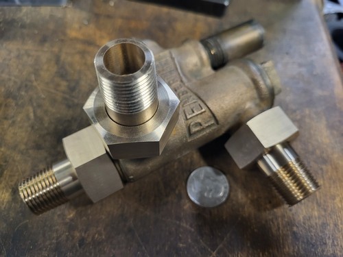 Penberthy Live Steam engine boiler 1/2 Inch Injector Tail Nut And Tail ...