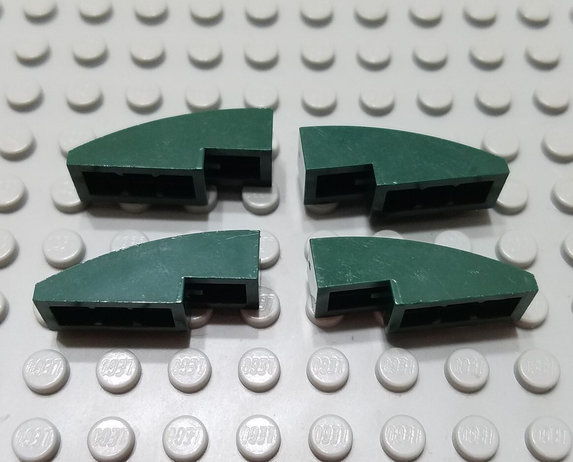 LEGO Lot of 4 Dark Green 3x1 Curved Slope Pieces | eBay