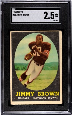 1958 Topps #62 Jimmy Jim Brown Rookie SGC 2.5 Cleveland Browns HOF RC ...