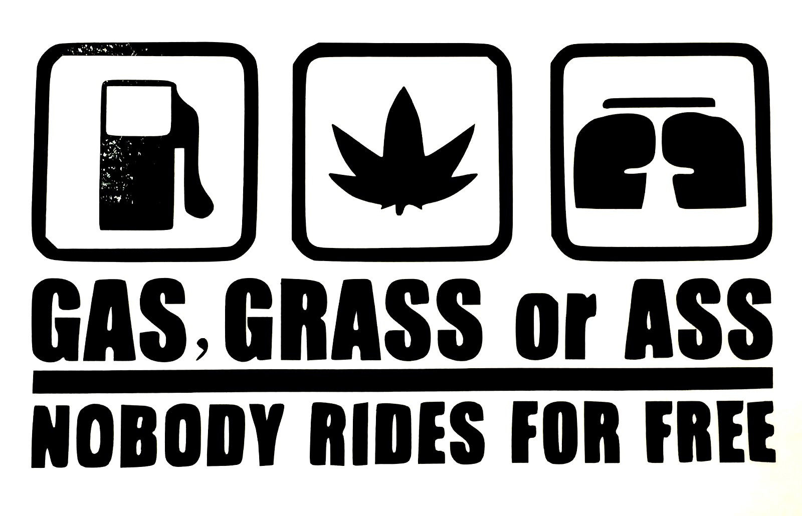 GAS GRASS OR ASS DECAL STICKER 14 COLORS CAR for Dodge Chevy FORD HONDA ...