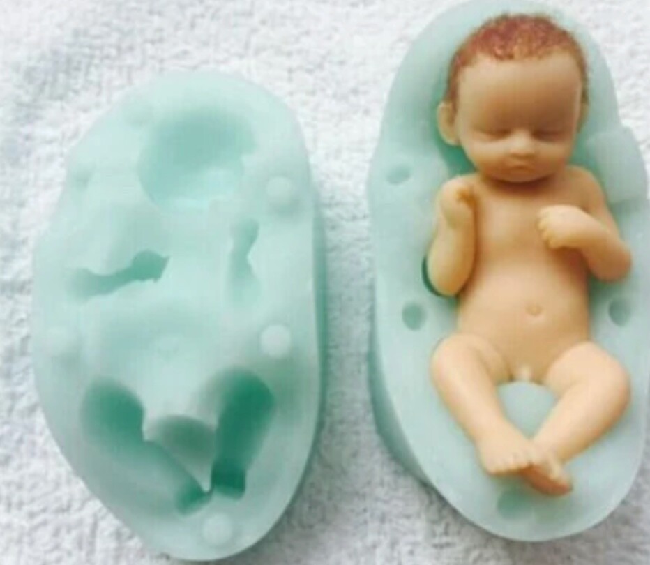 3D baby Mold,silicon mold, polymer clay mold, resin, plaster, soap ...