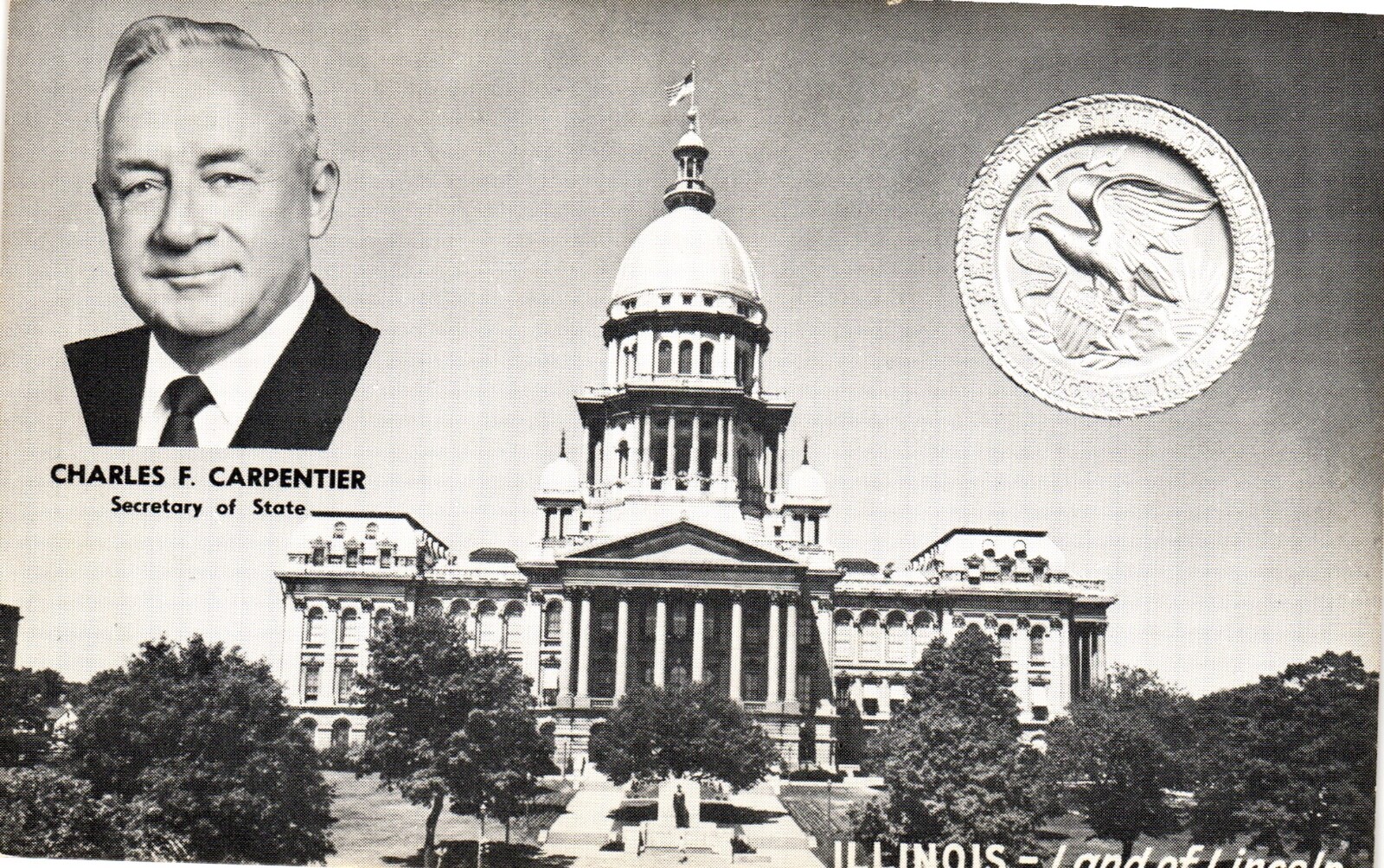 Charles F Carpentier Secretary of State Illinois Postcard Unposted | eBay