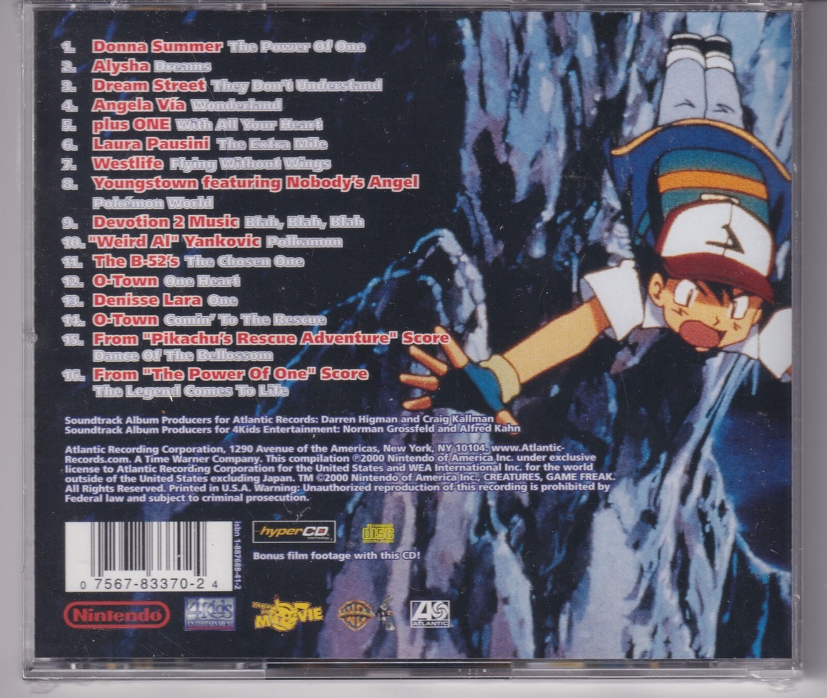 Pokemon The First Movie Original Soundtrack Music Cd 2000