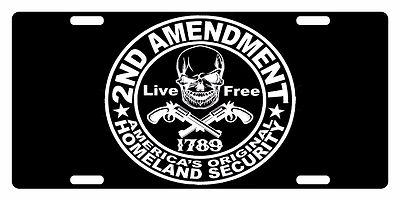 2ND AMENDMENT Custom License Plate PATRIOTIC Emblem LIVE FREE Version ...