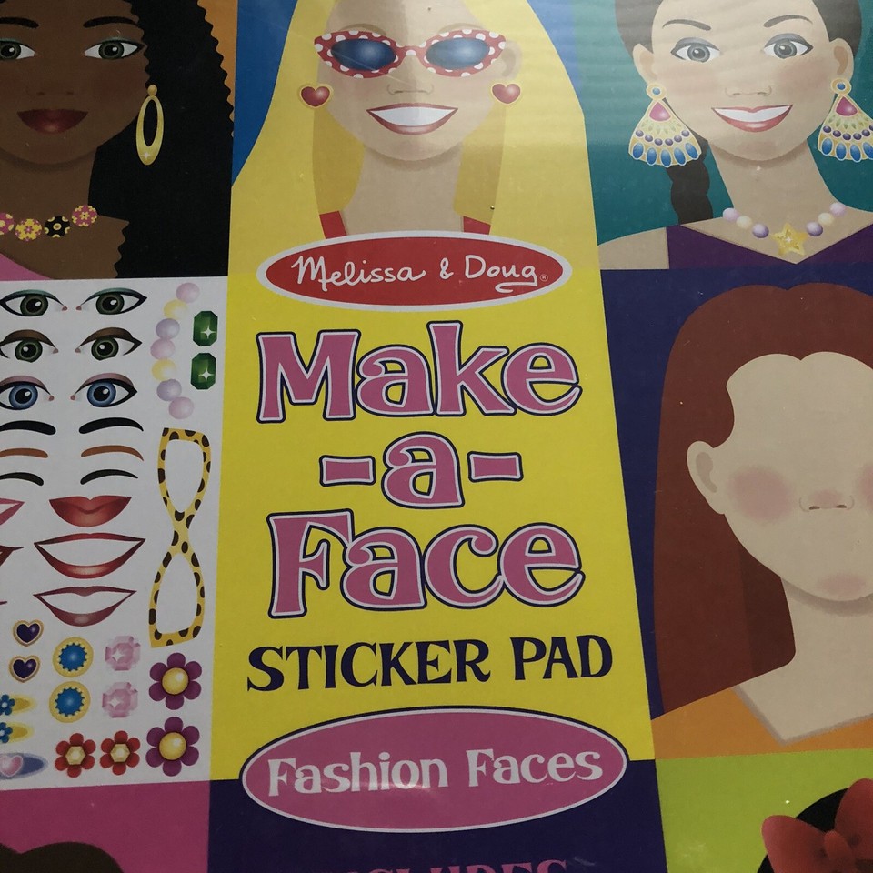Melissa & Doug Make-a-Face Fashion Faces, 20 Faces 5 Sticker Sheets ...