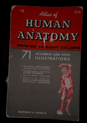 Vintage 1957 Atlas of HUMAN ANATOMY in 8 Colors 71 Illustrations Barnes ...
