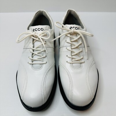 •Ecco Women's White Leather Gore-Tex Golf Spike Shoes KDA 1963 37 EU ...