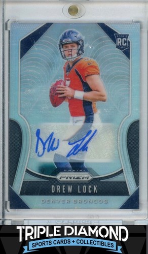 2019 Panini Prizm Drew Lock Rookie Signatures Auto Silver Prizm Broncos ...