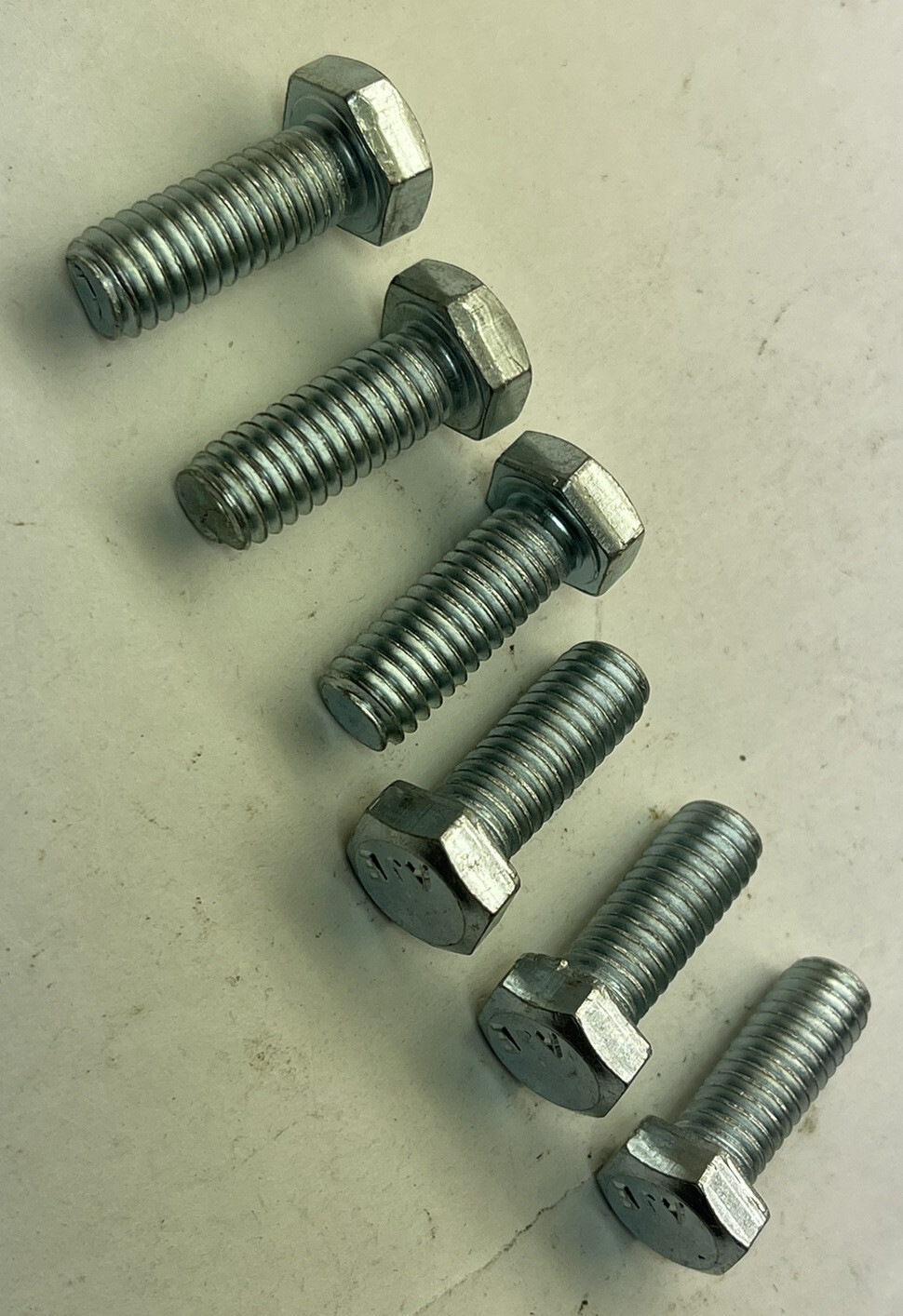 (6) 3/8-16 x 1" (FT) Hex Bolt Zinc Plated Grade 5 Cap Screw Coarse ...