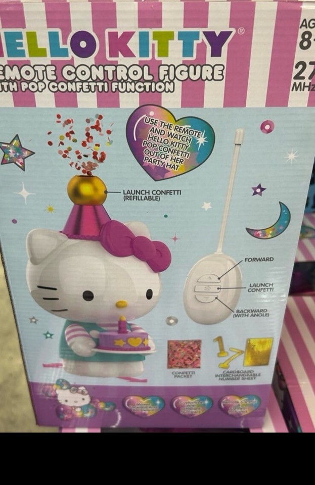 Hello Kitty Remote Control Figure With Pop Up confetti | eBay
