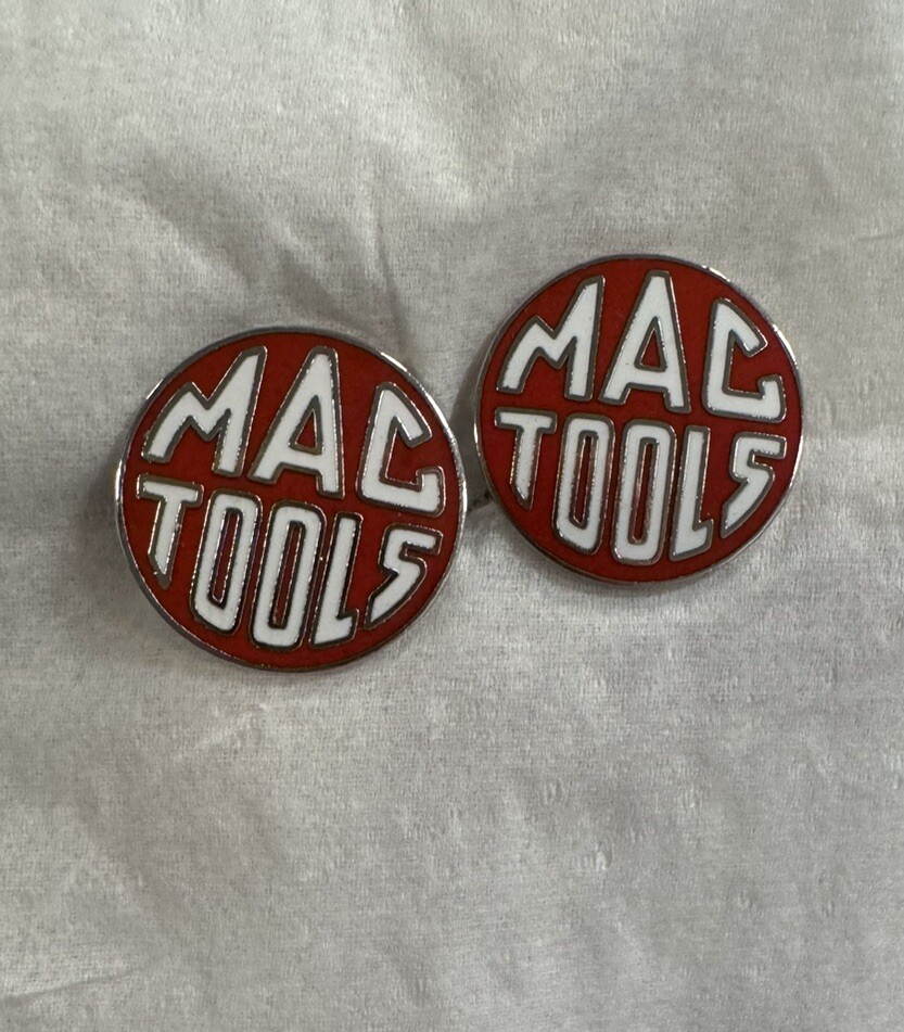 Rare VINTAGE MAC TOOLS Polished Chrome Cufflinks Deal… - Gem