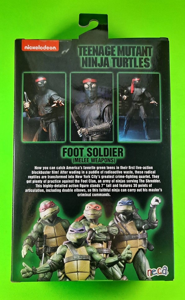 TEENAGE MUTANT NINJA TURTLES MOVIE FOOT SOLDIER MELEE NECA GAMESTOP NEW ...