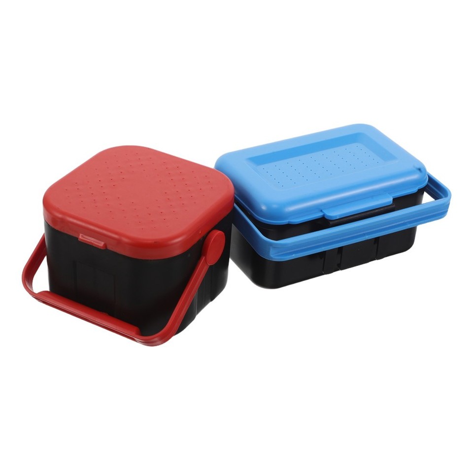 2 Pcs Bait Preservation Box Worm Fishing Plastic Container Baits Holder ...
