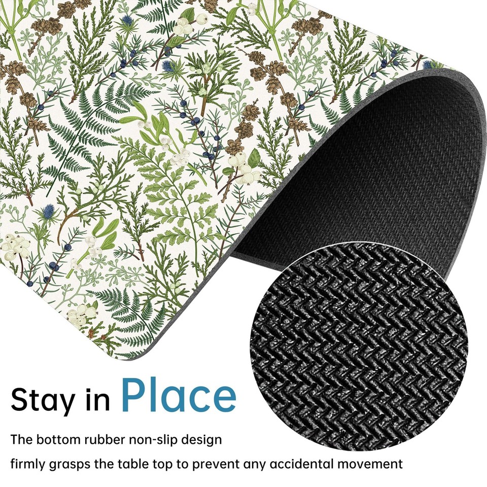 FLYSEA Green Floral Mouse Pad, Vintage Botanical Plant Square Computer ...