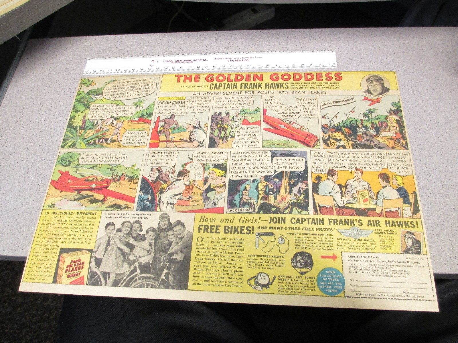 newspaper ad premium 1930s Post cereal box Capt Frank Hawks ...