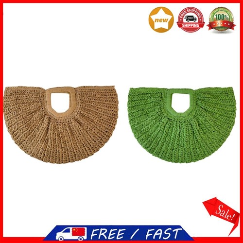 Women Handmade Straw Tote Bag Large Capacity Female Daily Bag (Light ...