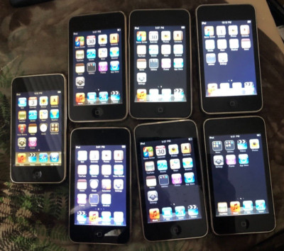 Lot of 7 Apple iPod 2nd Generation Touch (8 GB) A1288 Fast Ship Very ...