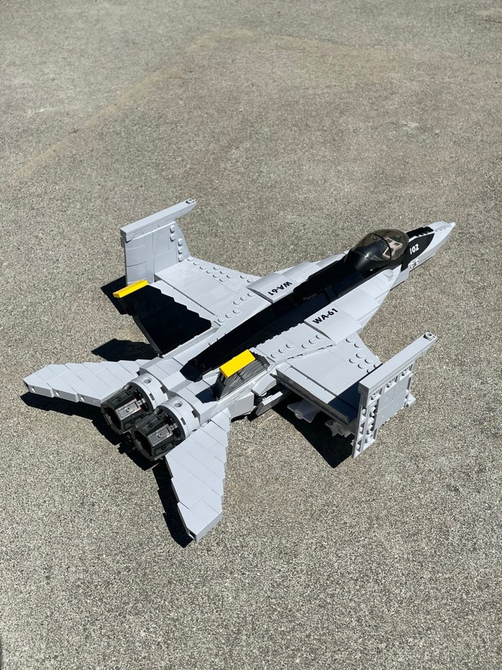 F18 Hornet Fighter Jet Building Blocks Military MOC Aircraft Bricks ...
