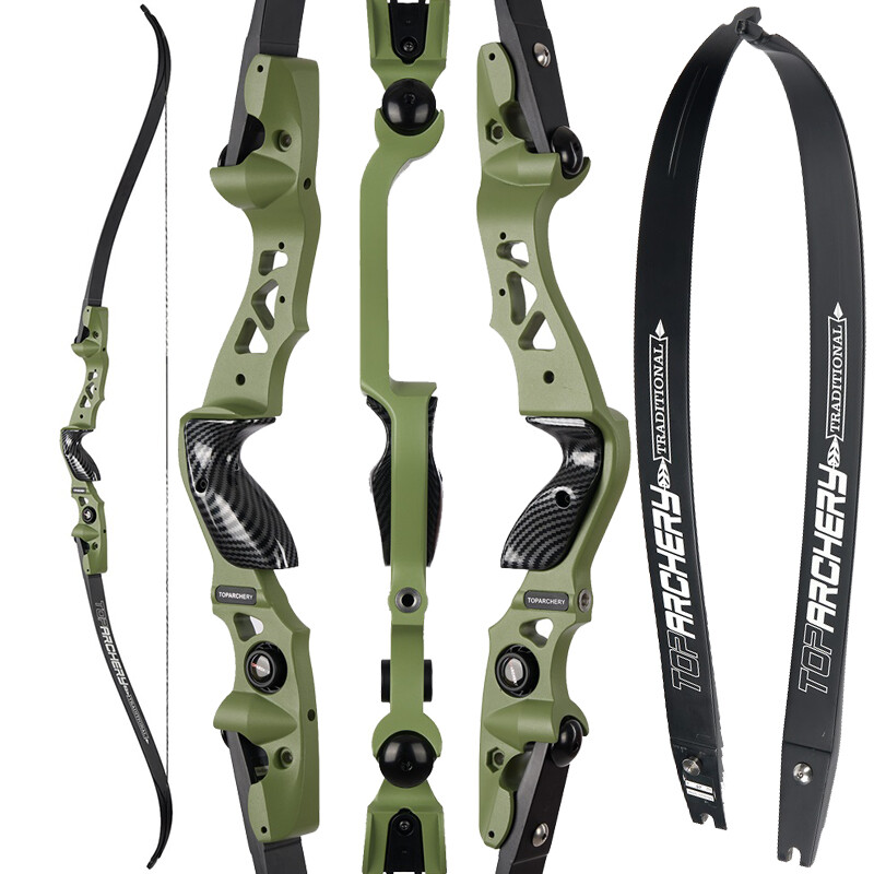 25-60# Archery 62" ILF Recurve Bow 19" Aluminum Riser Laminated Limbs ...