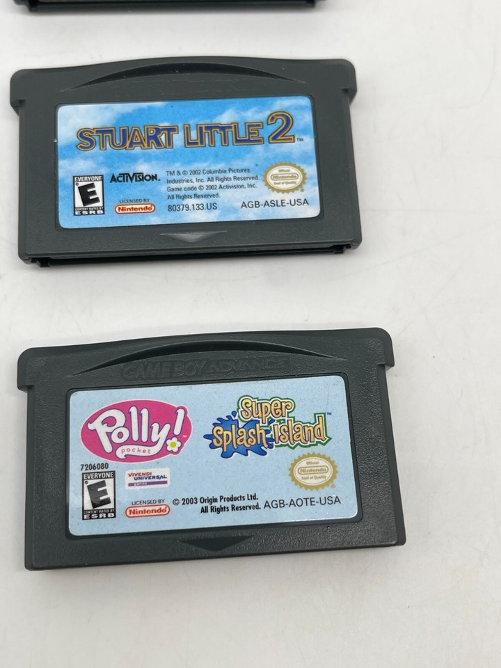 LOT OF 3 Game Boy Advance Games Polly Pocket Stuart Little 2 Kim ...