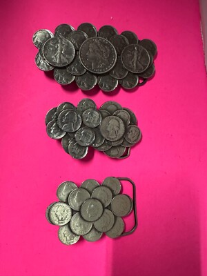 3x Vintage Great American Coin Co. Coin Belt Buckle 1979, 1982 W ...