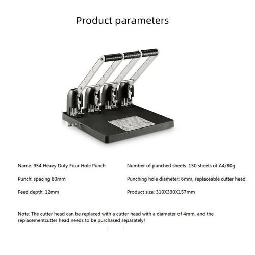 Hole Punch 150 Pages Adjustable Heavy Duty Punch Manual Binding Machine ...