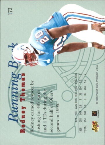 1996 Playoff Prime Football Card #173 Rodney Thomas | eBay