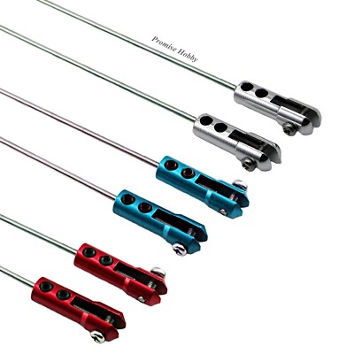 CNC Aluminum Servo Rudder Arm Linkage Clip Adapter w/ Rod for RC Model ...